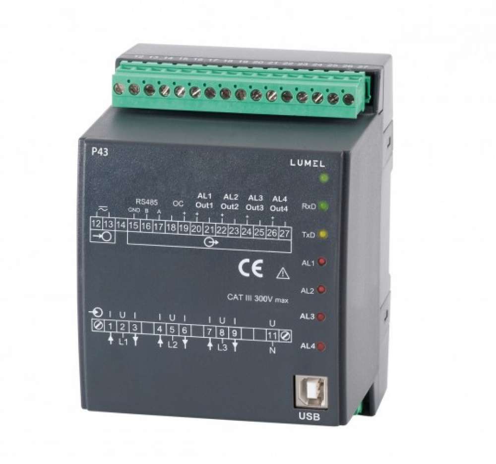 Buy LUMEL, 3 PHASE PROGRAMMABLE TRANSDUCER, DIN RAIL MOUNT, I/P CURRENT ...