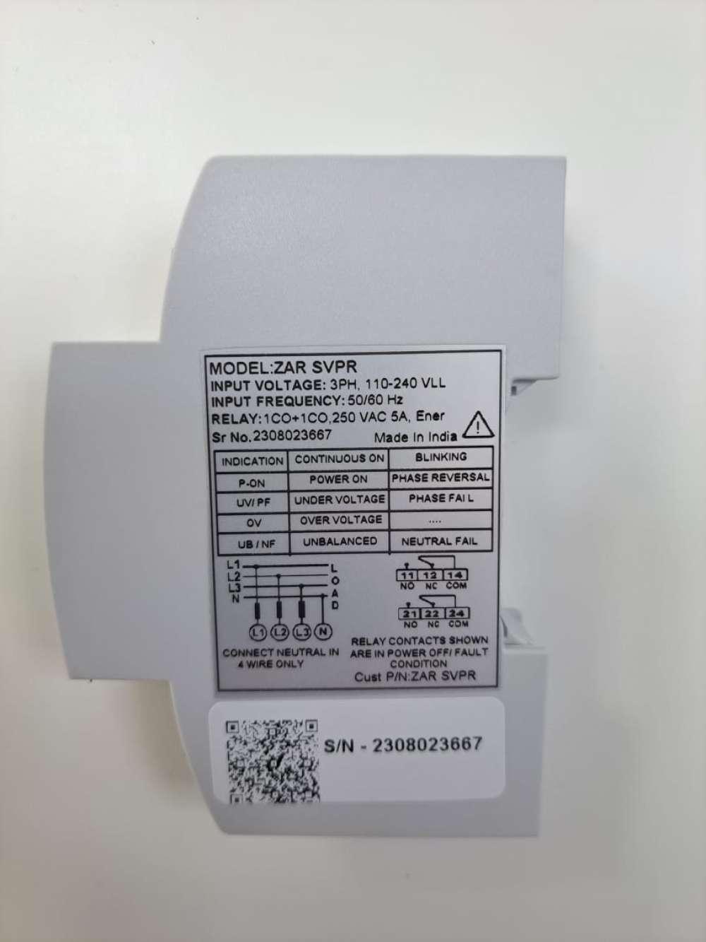 Buy ZIEGLER, VOLTAGE PROTECTOR, 3 PHASE, I/P: 110-240V L-L, 50/60 Hz, RELAY: 1CO+1CO, SELF ...