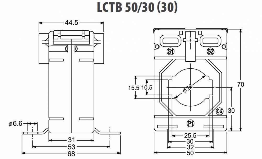 LUMEL CURRENT TRANSFORMER CT 125/5A CLASS-0.5 50/60Hz 1VA Busbar 30.5 x ...